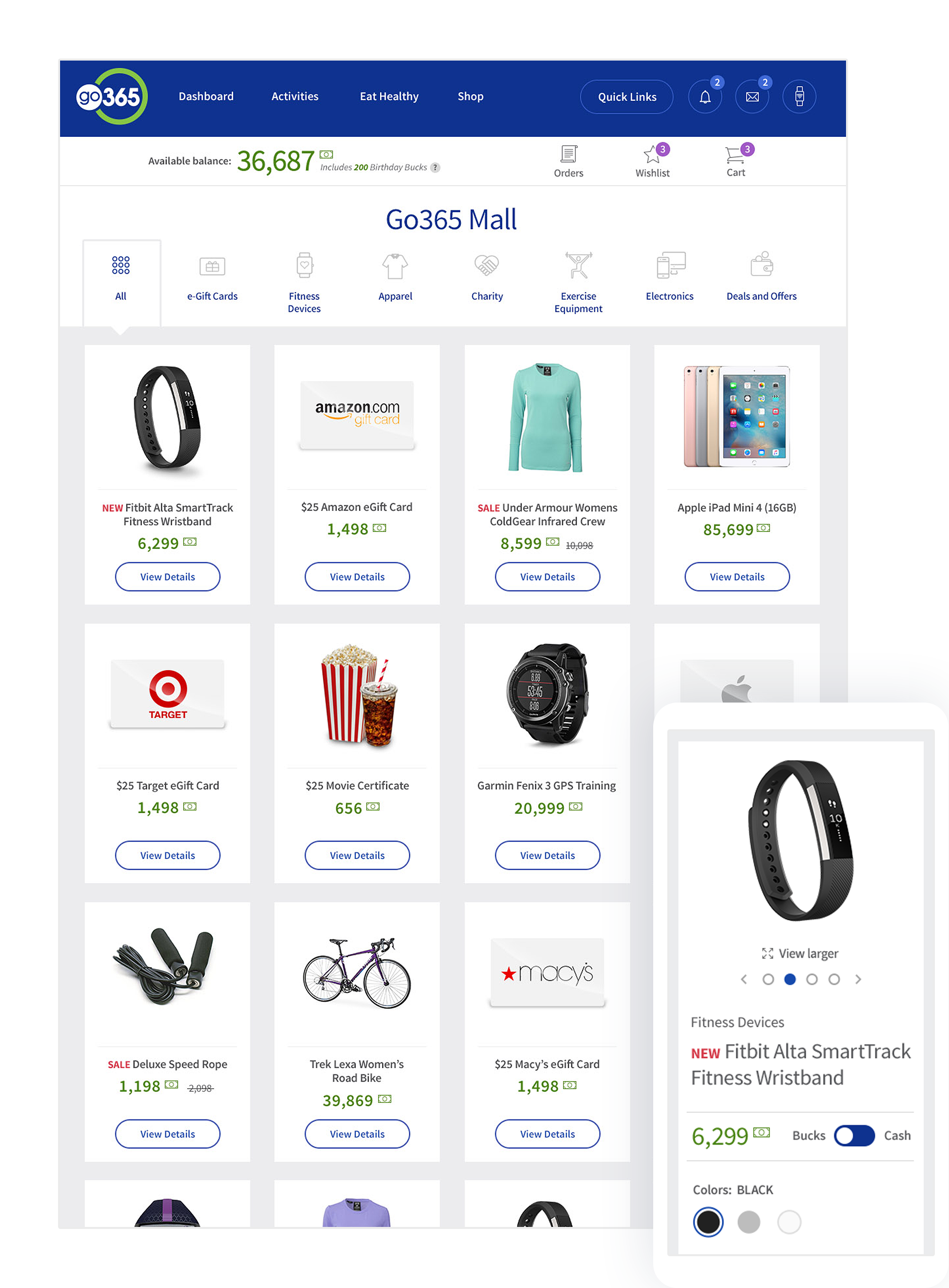 Humana Go365 | UI Product Design | Derek Luciani